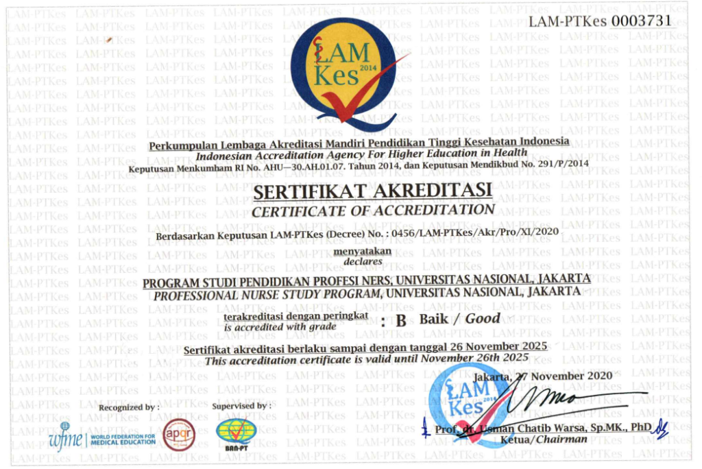Pendidikan Profesi Ners – Fakultas Ilmu Kesehatan UNAS